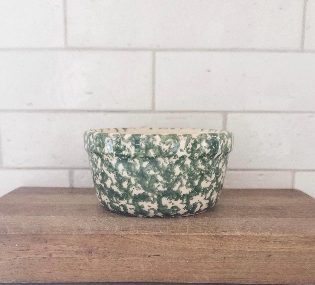 Henn Pottery Green Spongeware ~ Workshops of Gerald E Henn 5" Crock ...