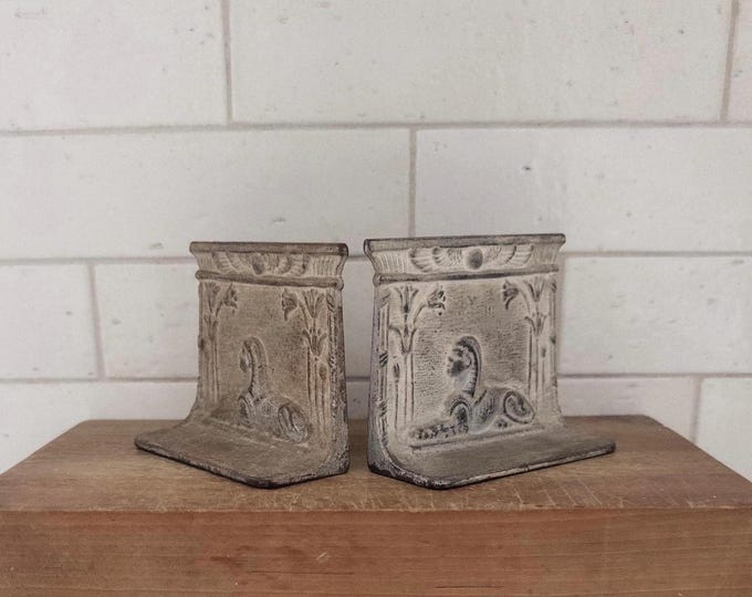 Pair of Antique Heavy Art Deco Sphinx Bronzed Cast Iron Bookends - Etsy