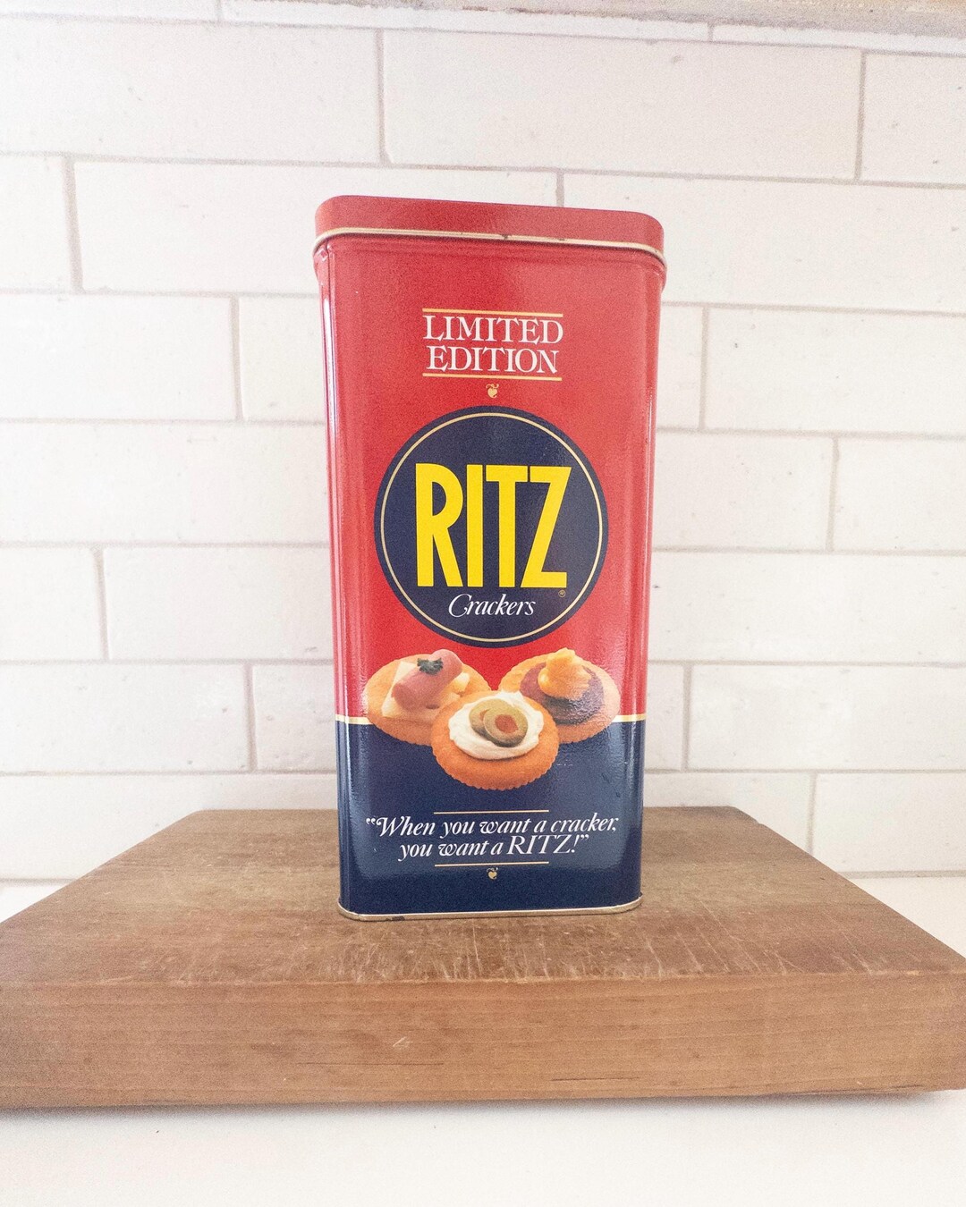 Vintage Limited Edition Ritz Cracker Tin Container 1987 Kitchen Display ...