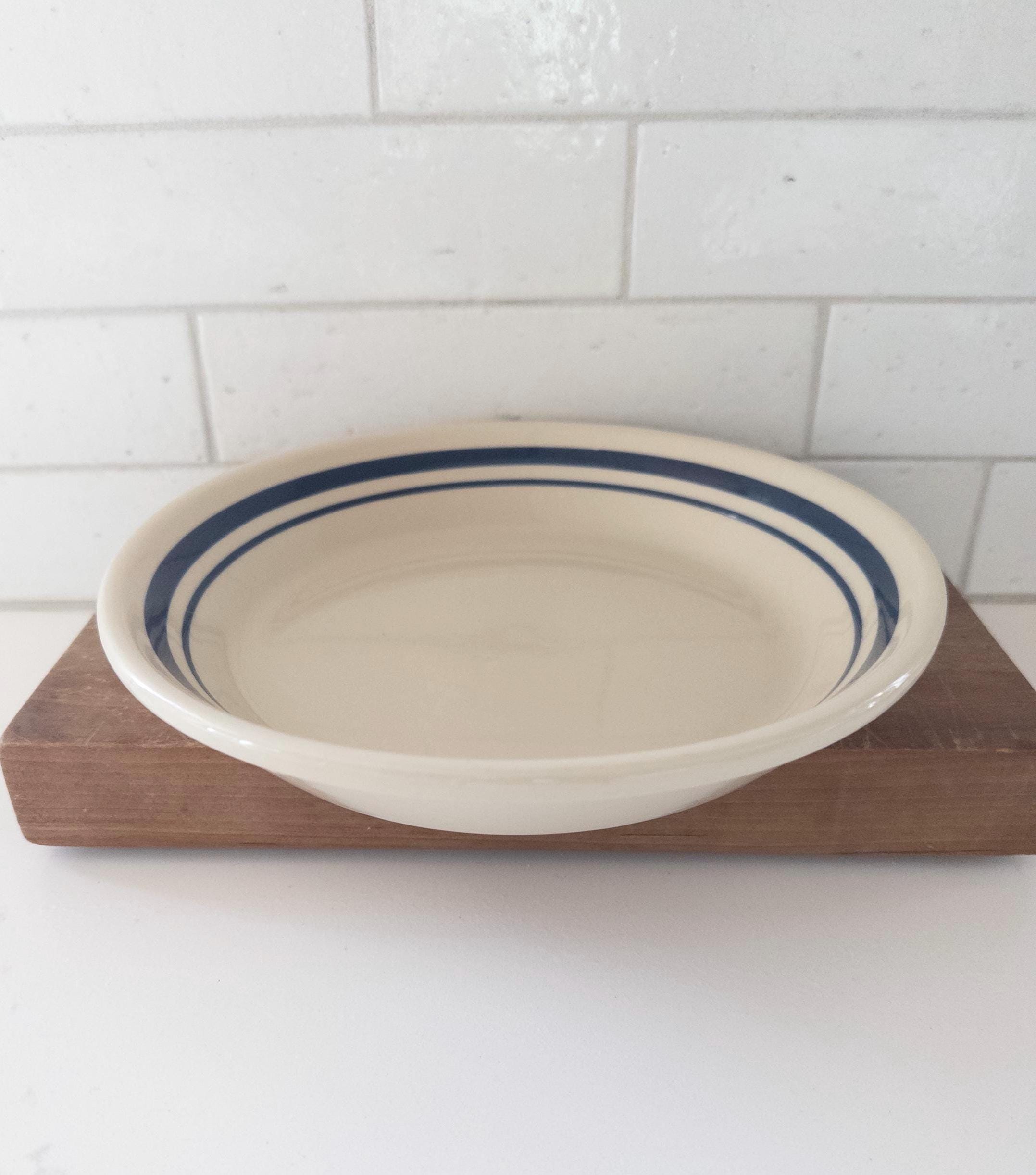 Vintage Friendship Pottery 9 Pie Plate / Roseville, Ohio / Blue Band ...