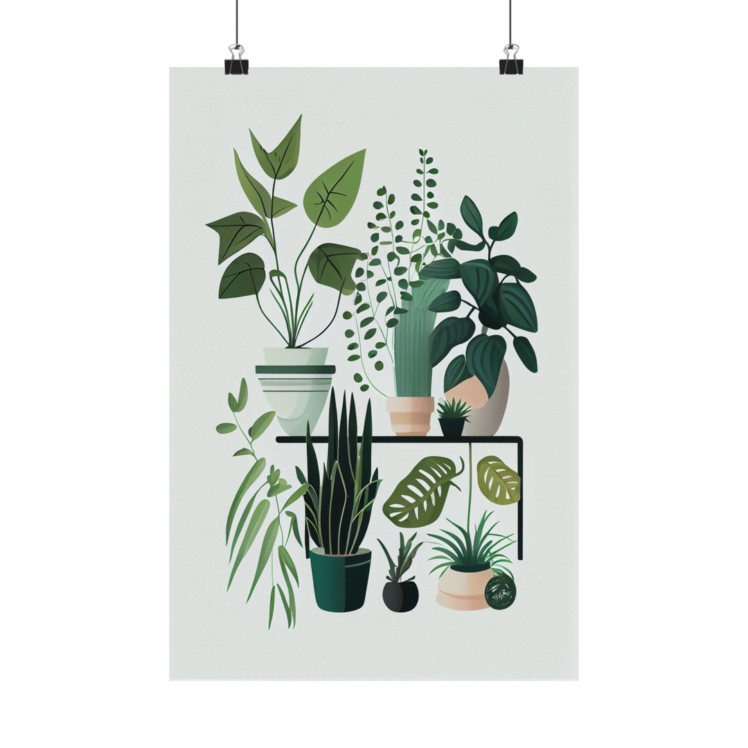 Minimalist House Plant Poster Print - Unique Botanical Illustration ...