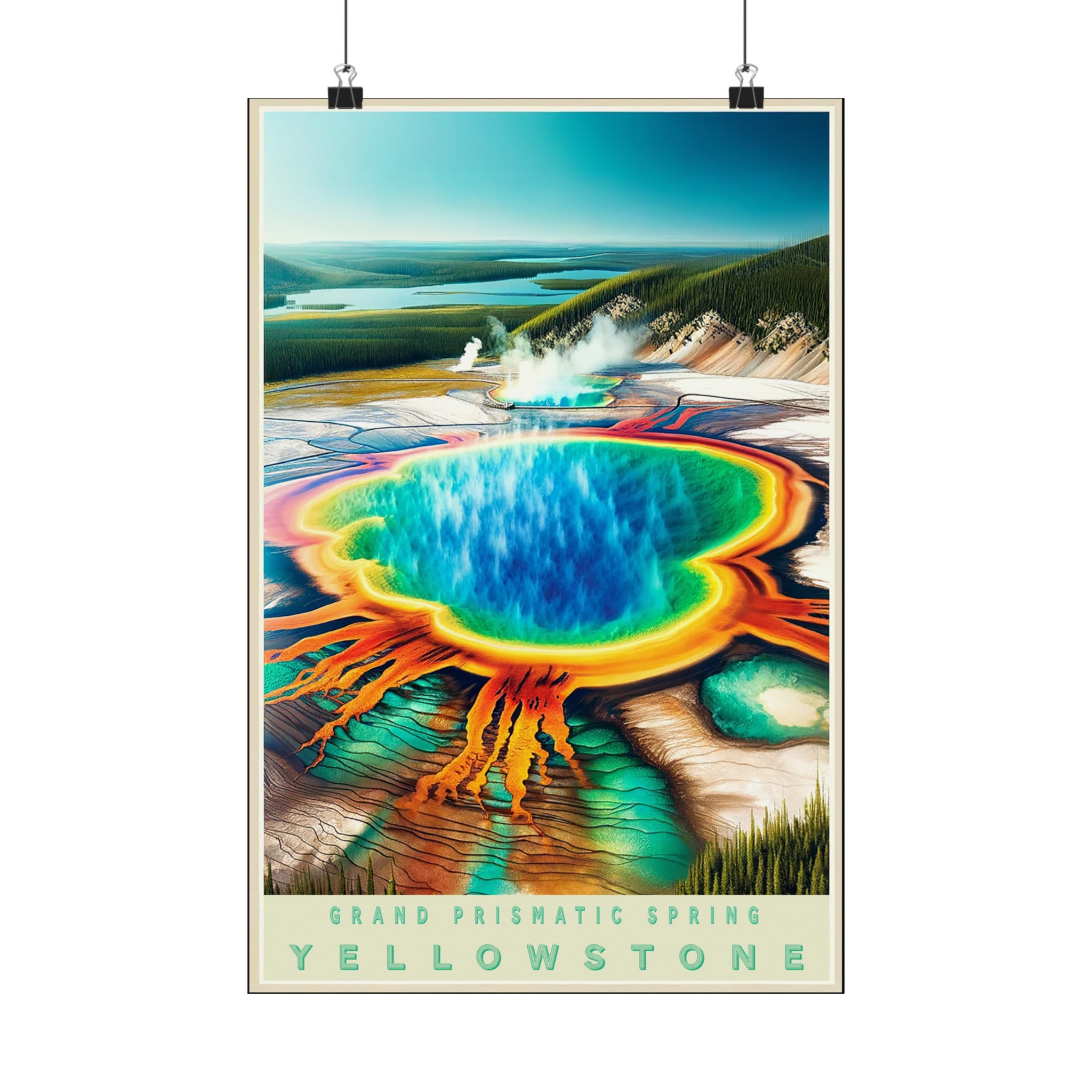 Grand Prismatic Spring Yellowstone Poster - Vibrant Thermal Wonder ...