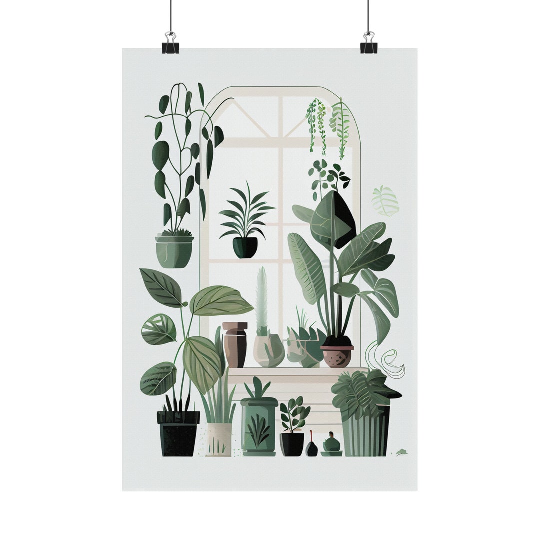 Minimalist House Plant Poster Print - Unique Botanical Illustration ...