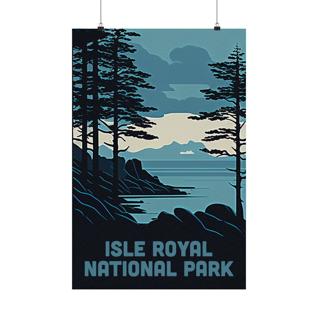 Vintage Isle Royal National Park Matte Vertical Poster Print, Wall Art ...