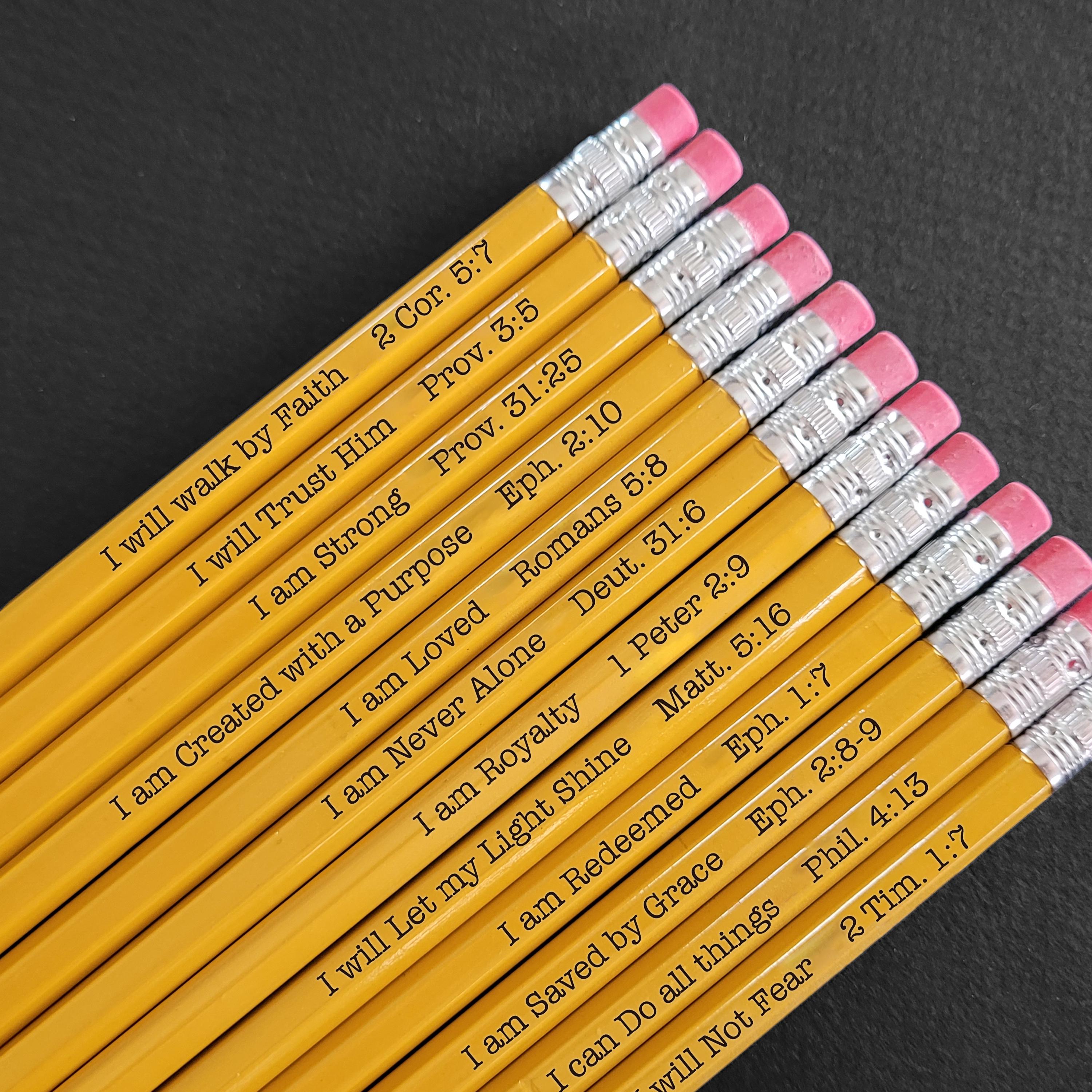 Faith Verse Pencils: Laser Engraved Christian Gift, 12-pack - Etsy
