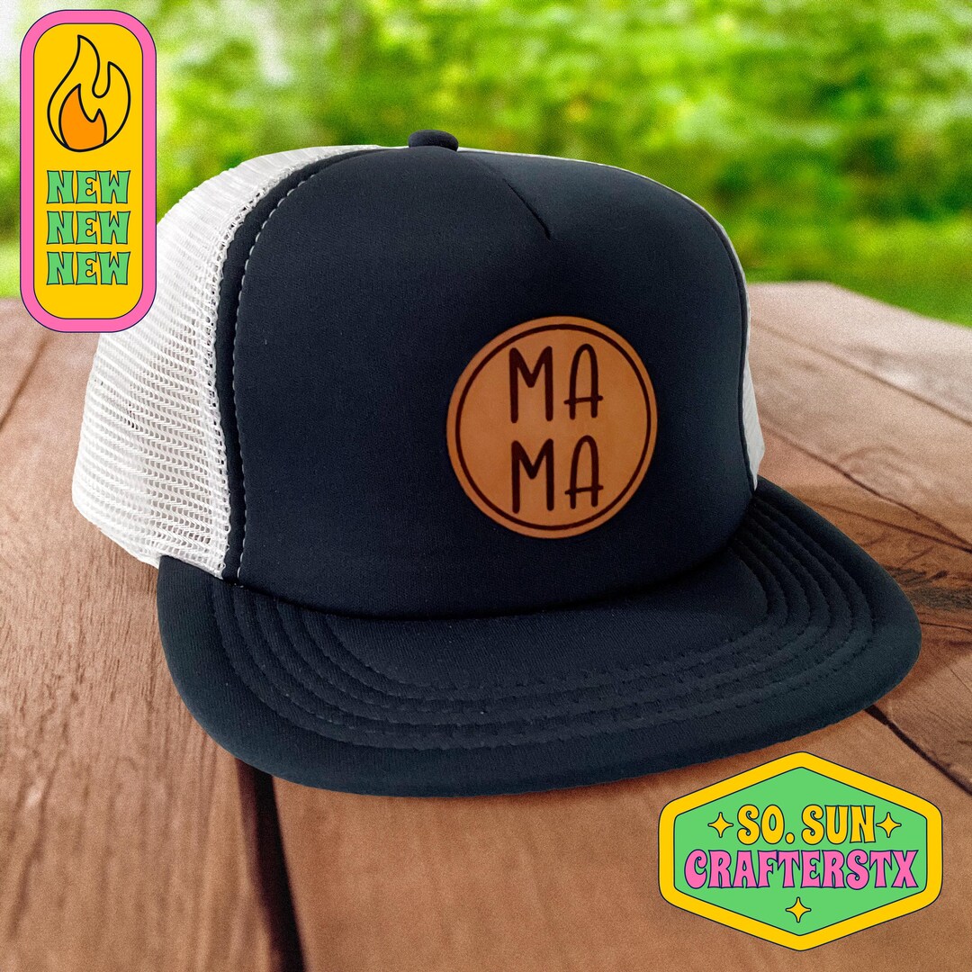 Mama Trucker Hat | Mama Hat | Mama Leather Patch Hat | Mama Trucker Cap ...