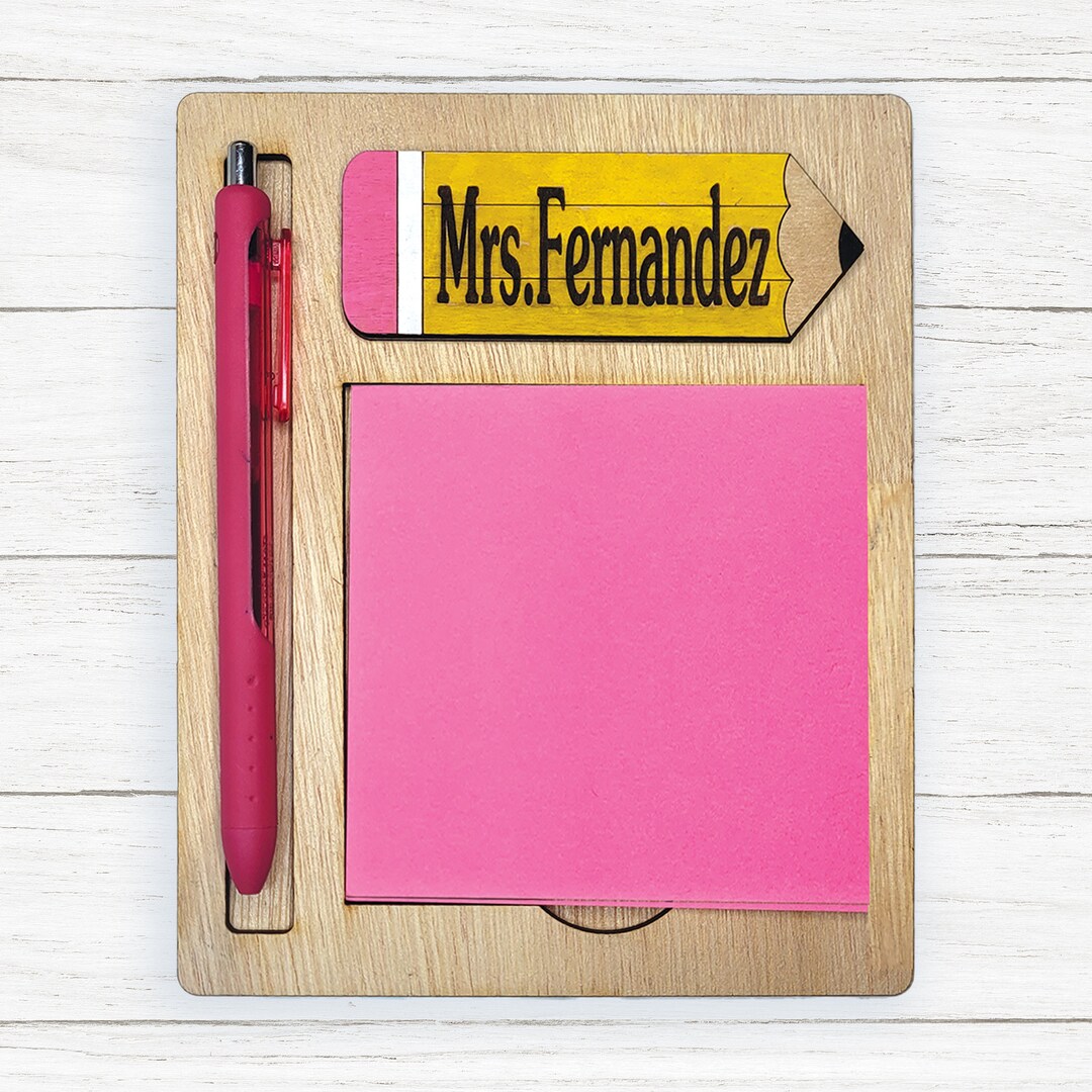 Teacher Sticky Note and Pen Holder 4X4, Post It Holder, Teacher Gifts ...