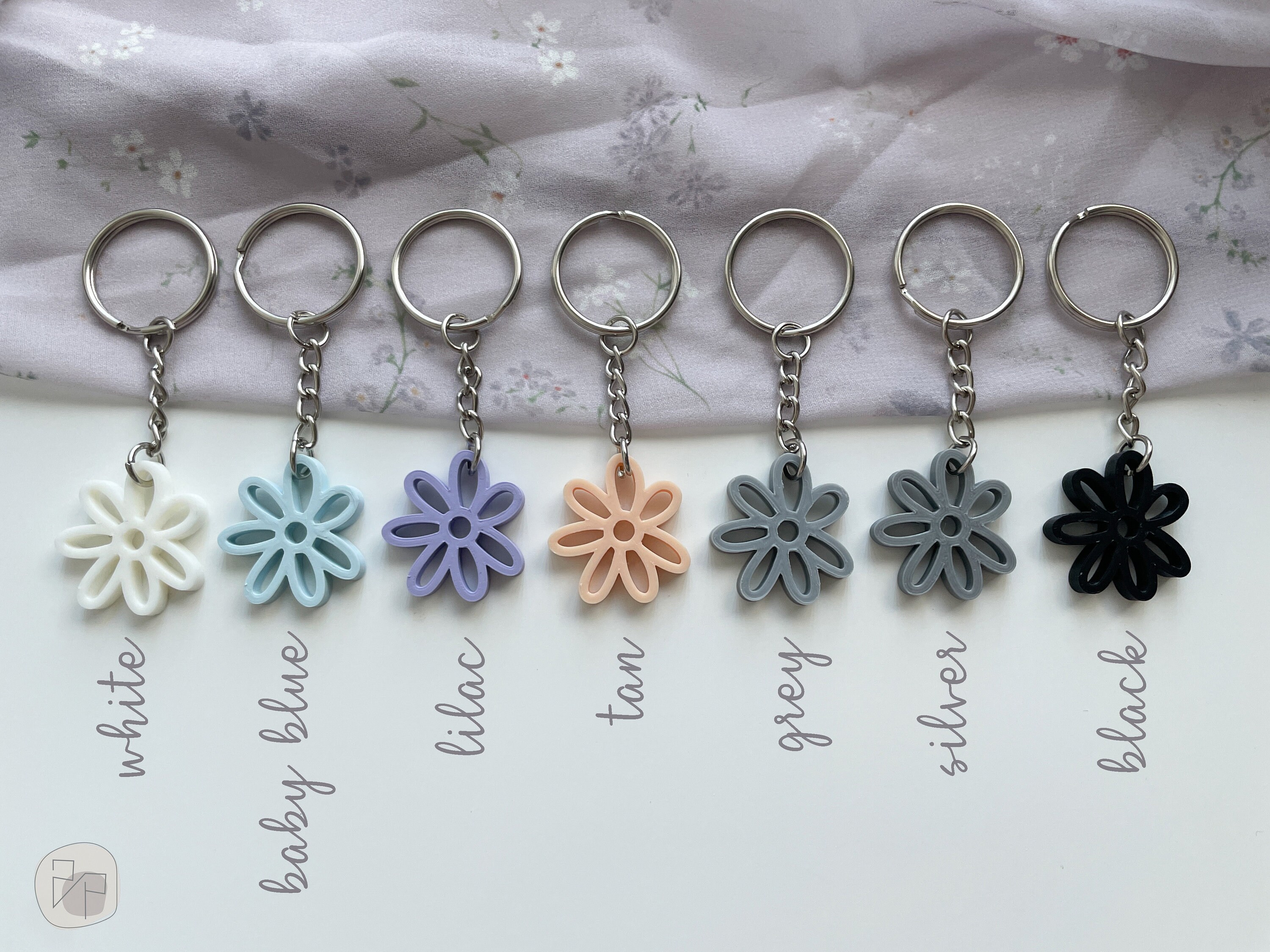 3D Printed Daisy Keychain Bag Charm Minimalist Backpack Key - Etsy