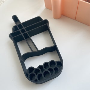 3D Printed Boba Milk Tea Line Art Decor, Bubble Tea Art Sculpture, Home ...