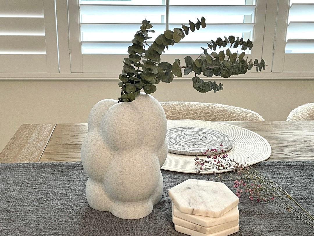 Large Bubble Vase Abstract Art Decor, Unique Large Marble Vase, Home ...