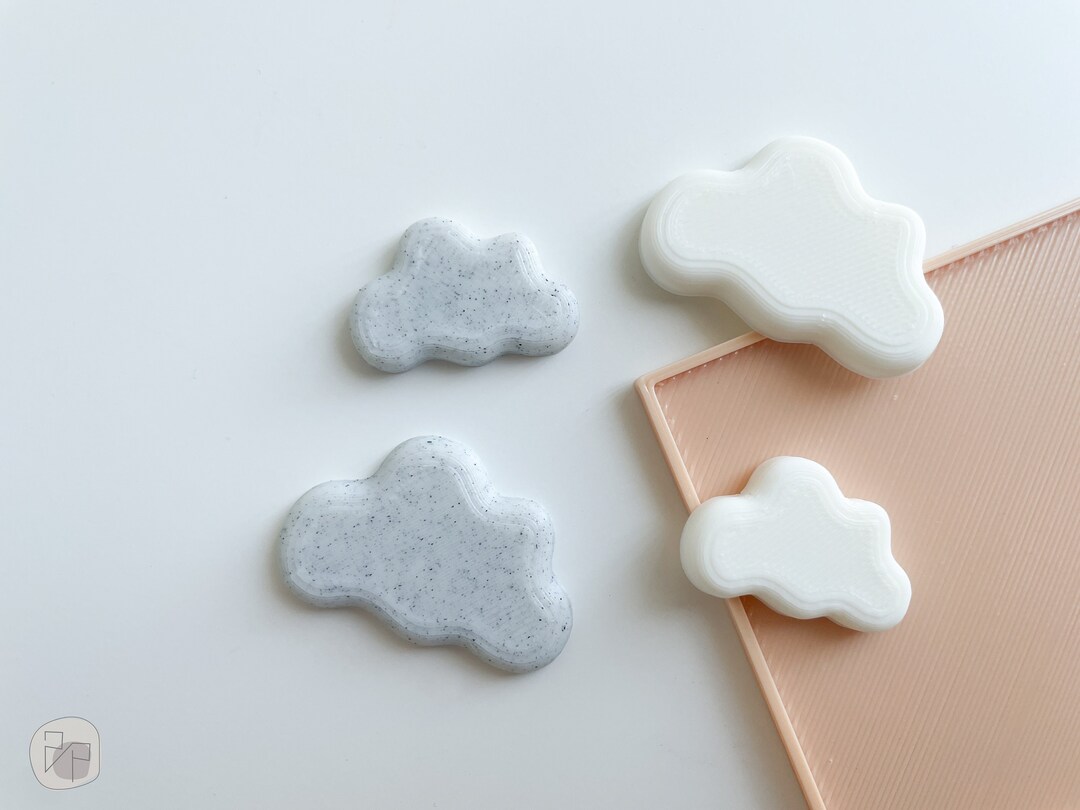 3D Printed Cloud Magnets Pack of 2, Cute Fridge Magnets, Minimalist ...