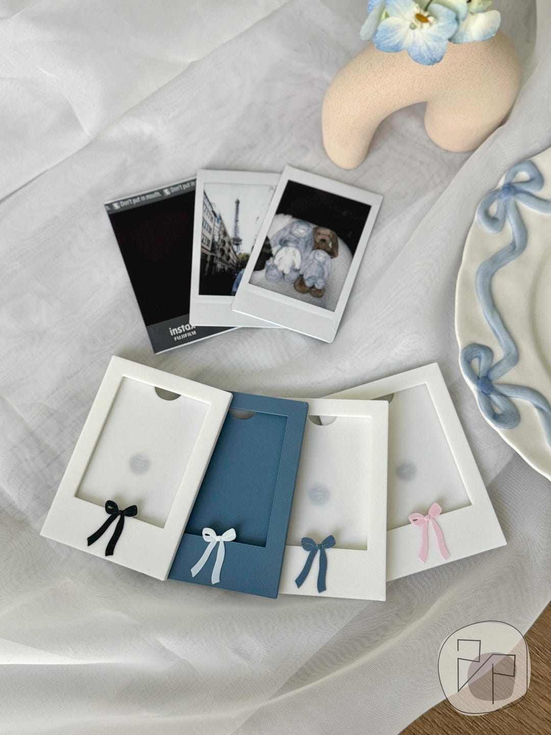 Instax Mini Photo Frame Magnet With Simple Ribbon Bow Design, Instax ...