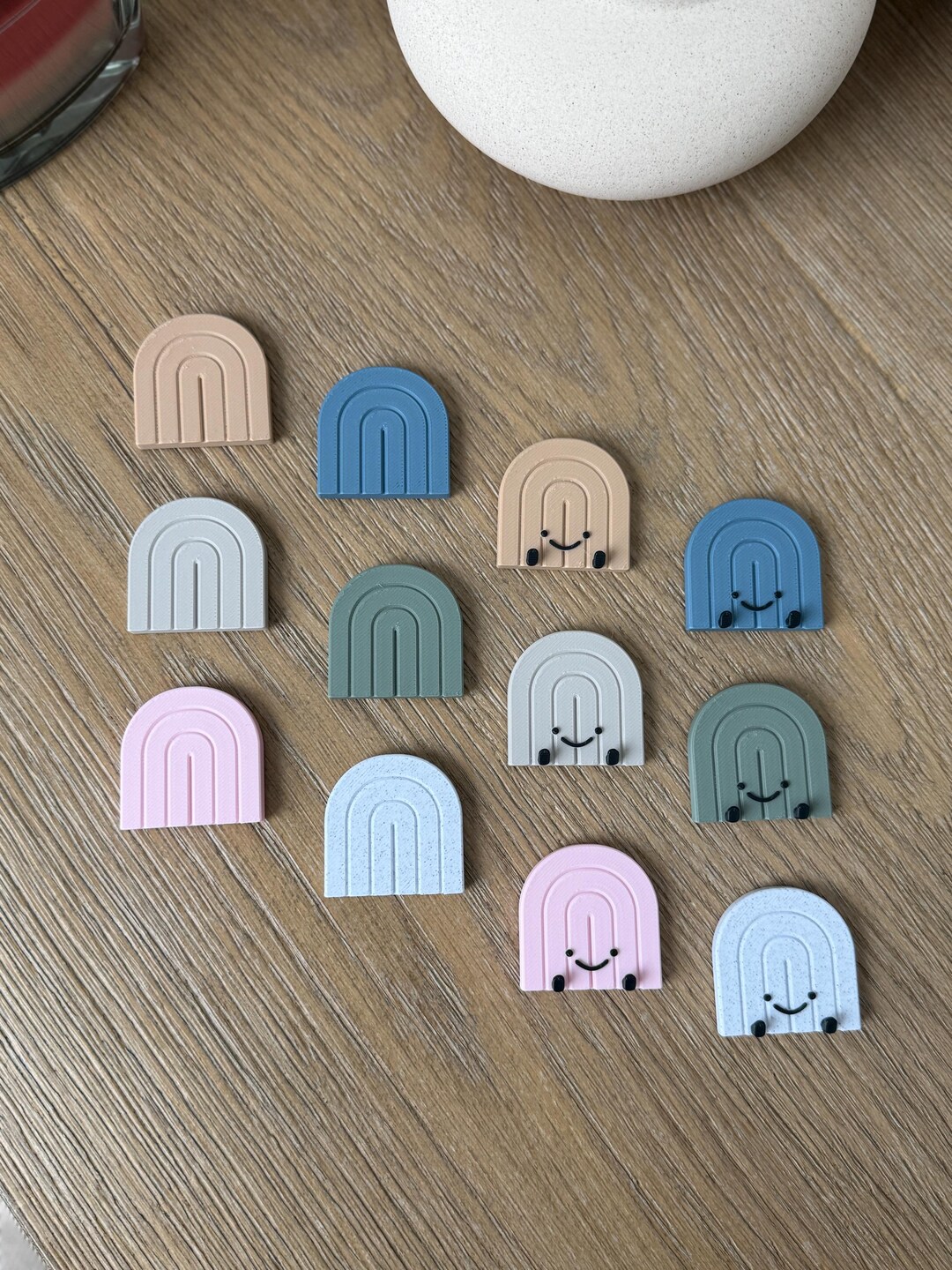 Rainbow Magnets Set of 6, Cute 3D Printed Fridge Magnets, Minimalist ...