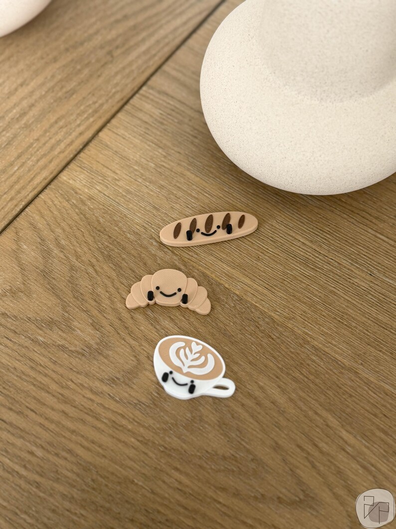 Croissant, Baguette, and Latte Magnet Set, Cute French-inspired Kitchen ...