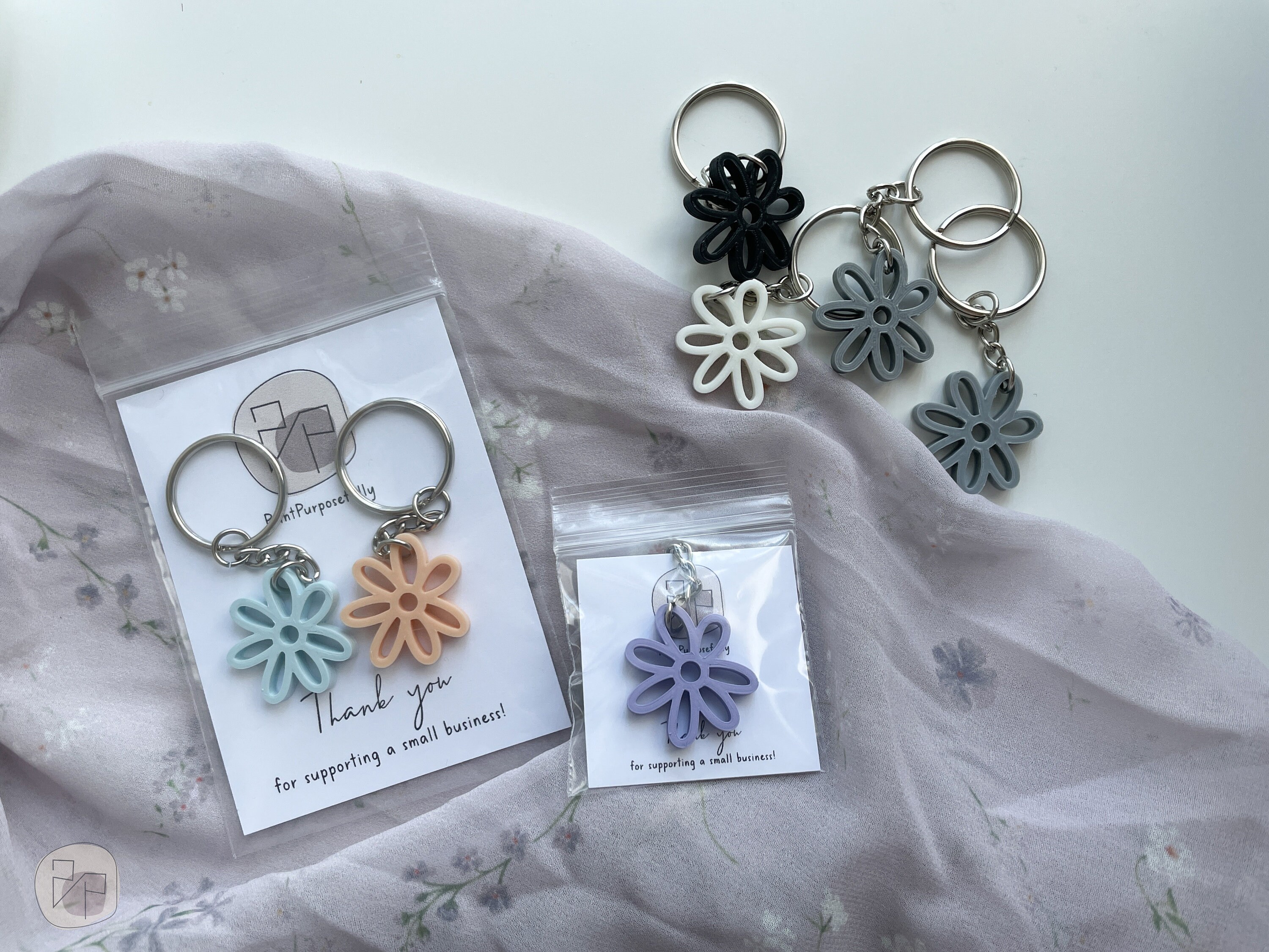 3D Printed Daisy Keychain Bag Charm Minimalist Backpack Key - Etsy