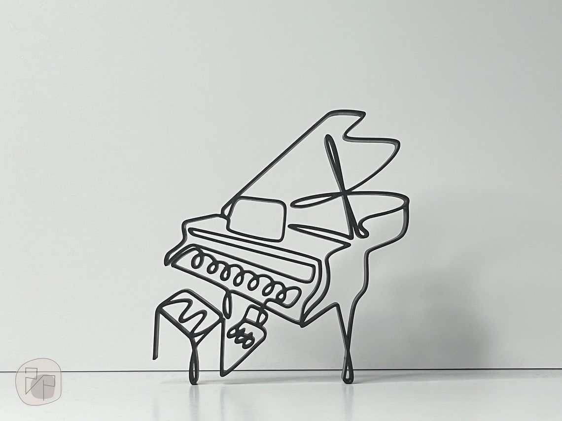 Piano Line Art Decor Minimalist Piano Art Sculpture Music - Etsy