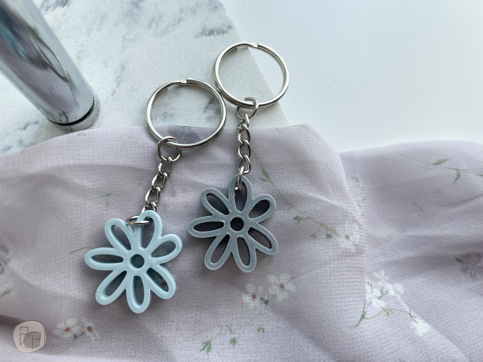 3D Printed Daisy Keychain Bag Charm Minimalist Backpack Key - Etsy