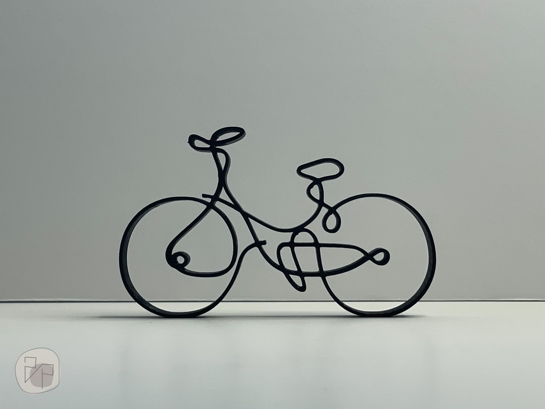Bicycle Line Art Sculpture, Bike Art Decor, Home Office Biking Decor ...