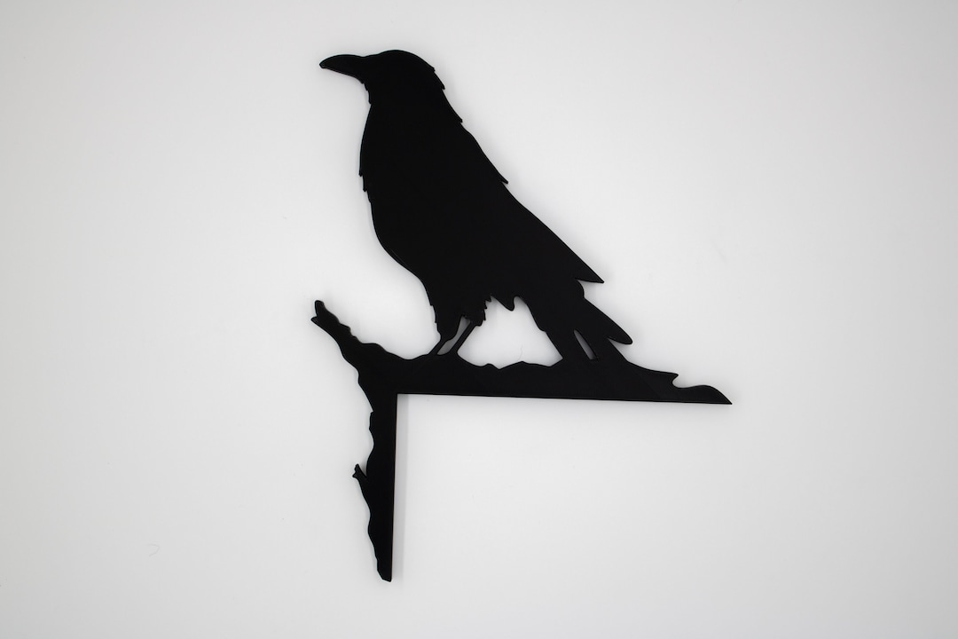 Black Crow Raven Door Topper, Door Sitter Corner Art, Crow Decor, Black ...