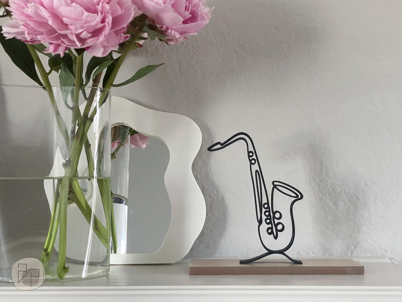 Saxophone Line Art, Minimalist Art Sculpture, Music Lover Gift Idea, 3d ...