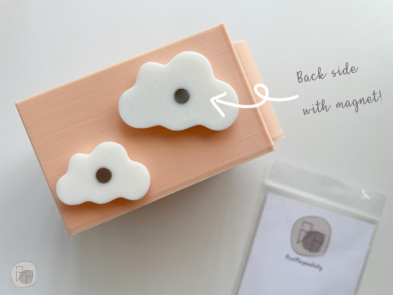 3D Printed Cloud Magnets Pack of 2 Cute Fridge Magnets - Etsy