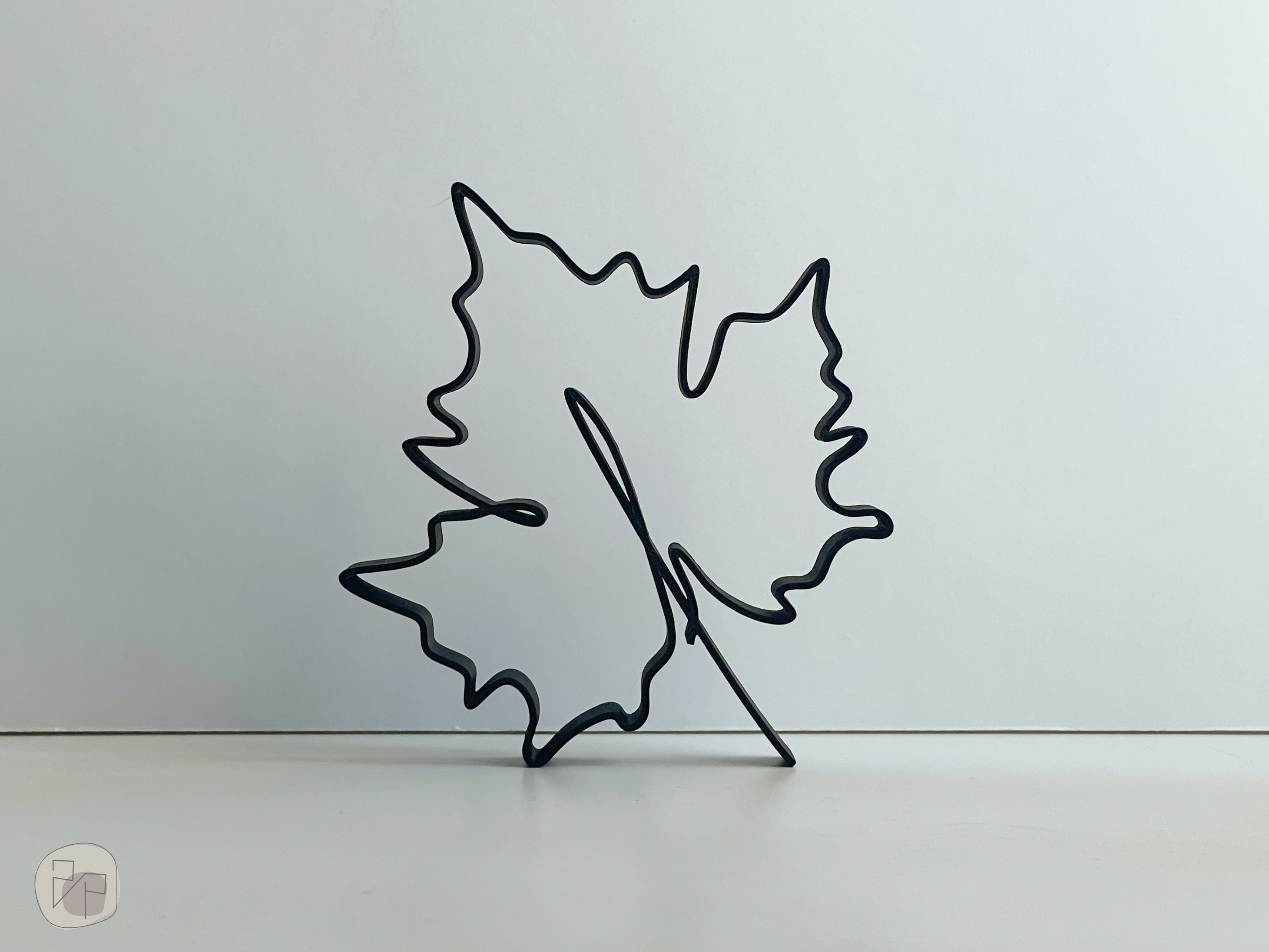 Maple Leaf Line Art Decor, Plant Art Sculpture, Home Office Decor, 3D ...