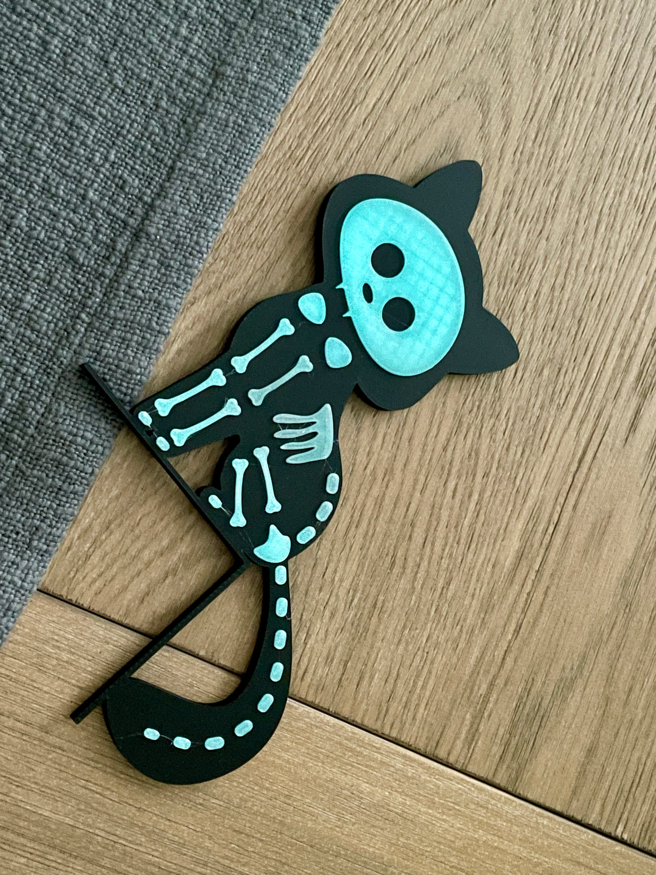 Spooky Cat Skeleton Halloween Decor, Halloween Doorway Art Sculpture ...