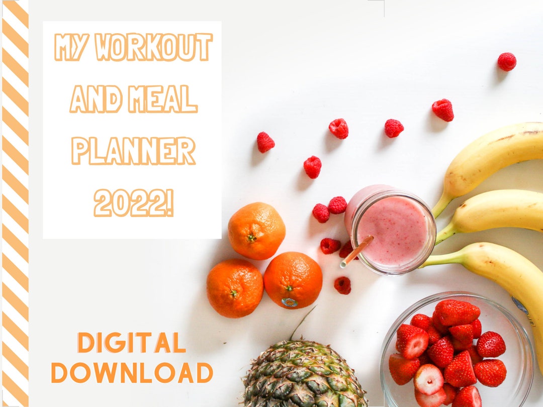 Workout and Meal Planner, Digital Planner 2022, Workout Planner, Meal ...