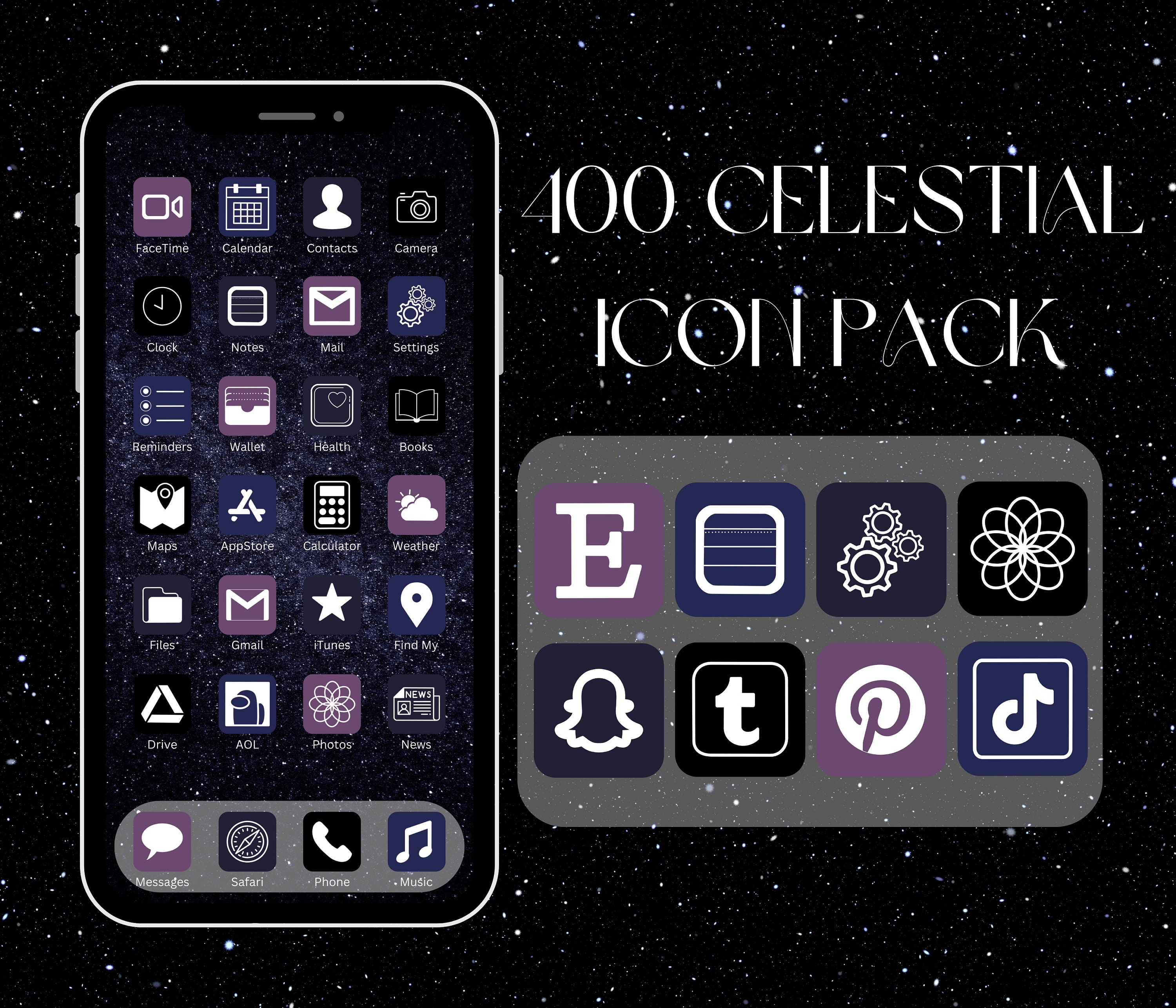 400 Celestial Themed Icons | IOS 14 / 15 App Icons | Aesthetic | for ...