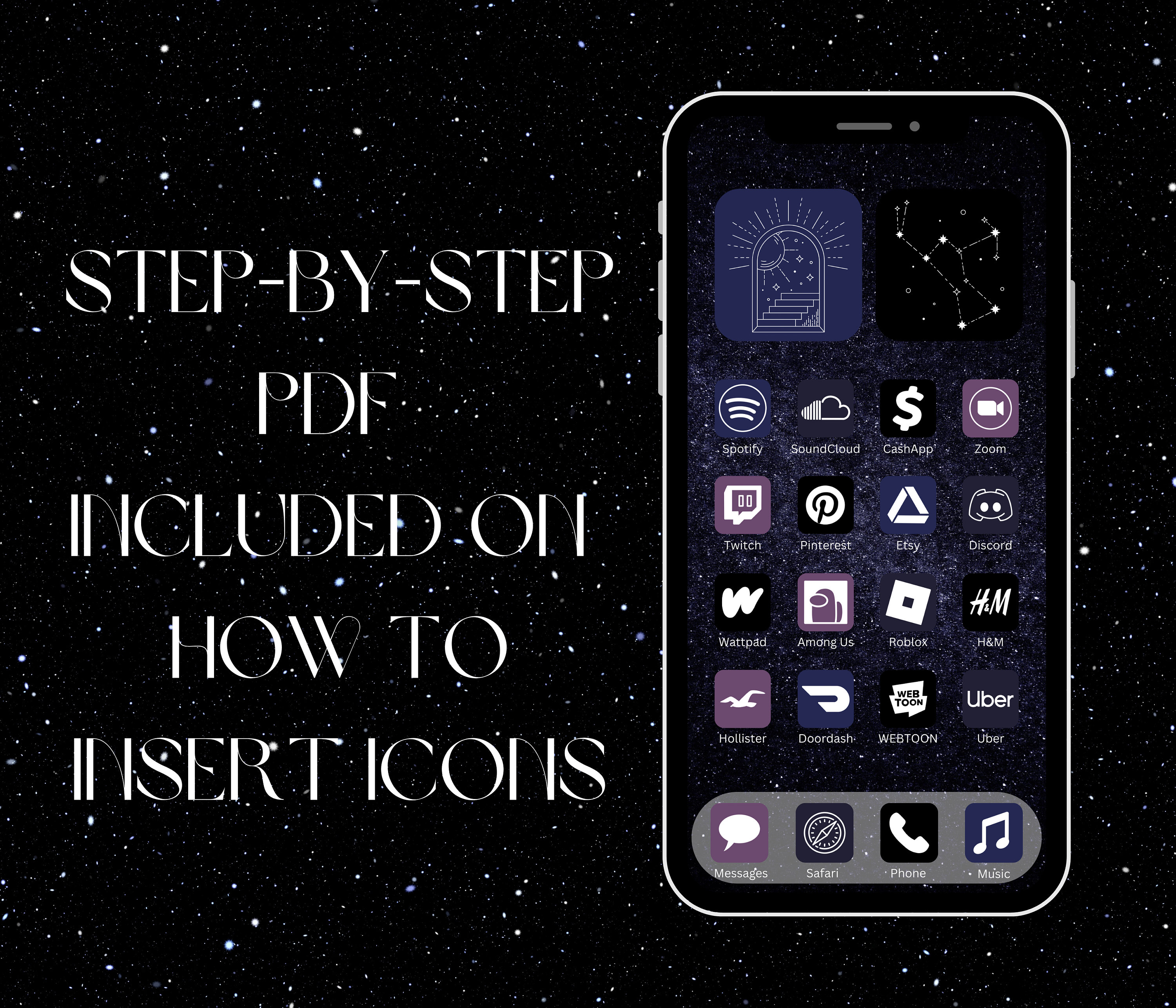 Celestial App Icons Set | 400+ Ios iPhone Theme With Widgets | Digital ...