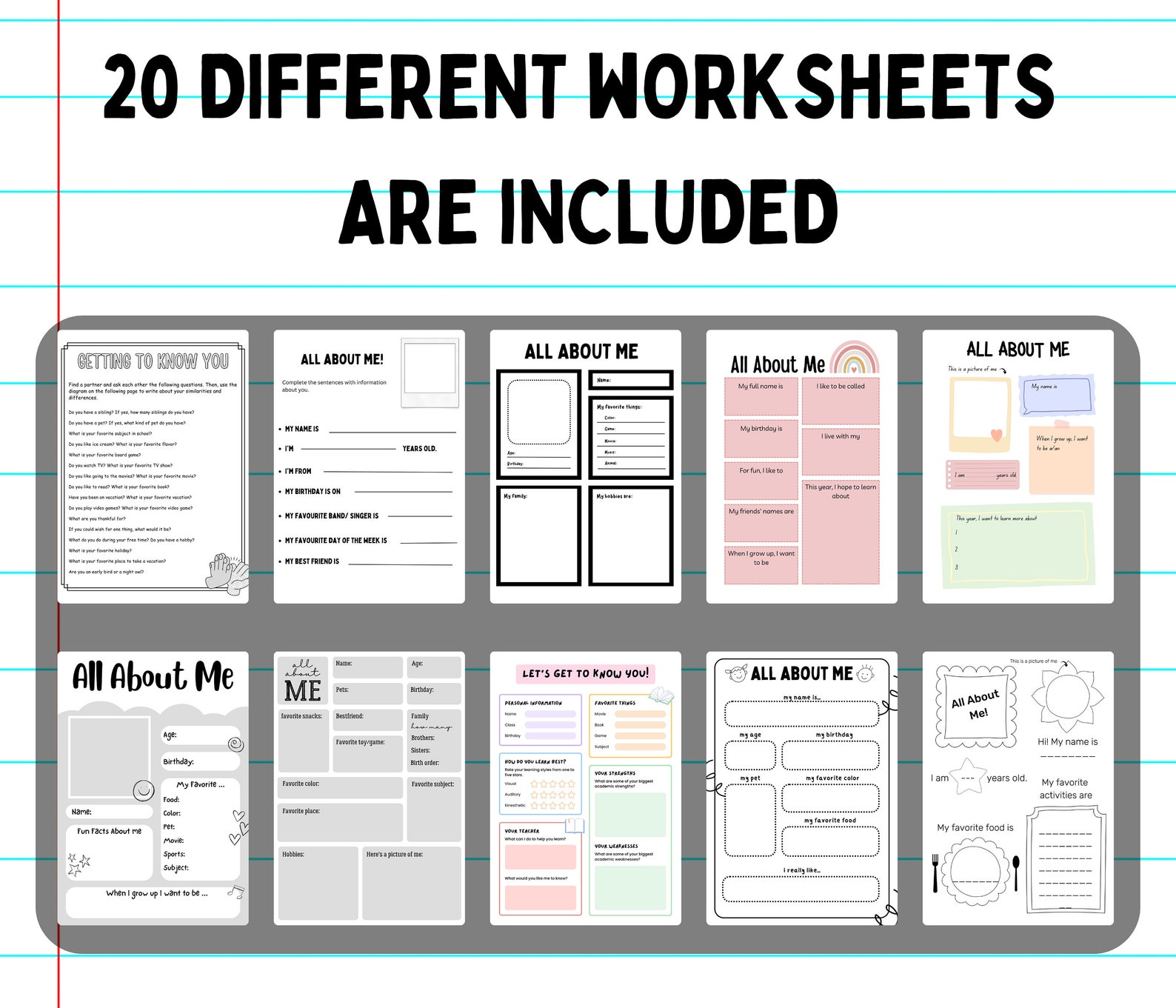 All About Me Teacher Worksheets | Printable Worksheets | Worksheets for ...