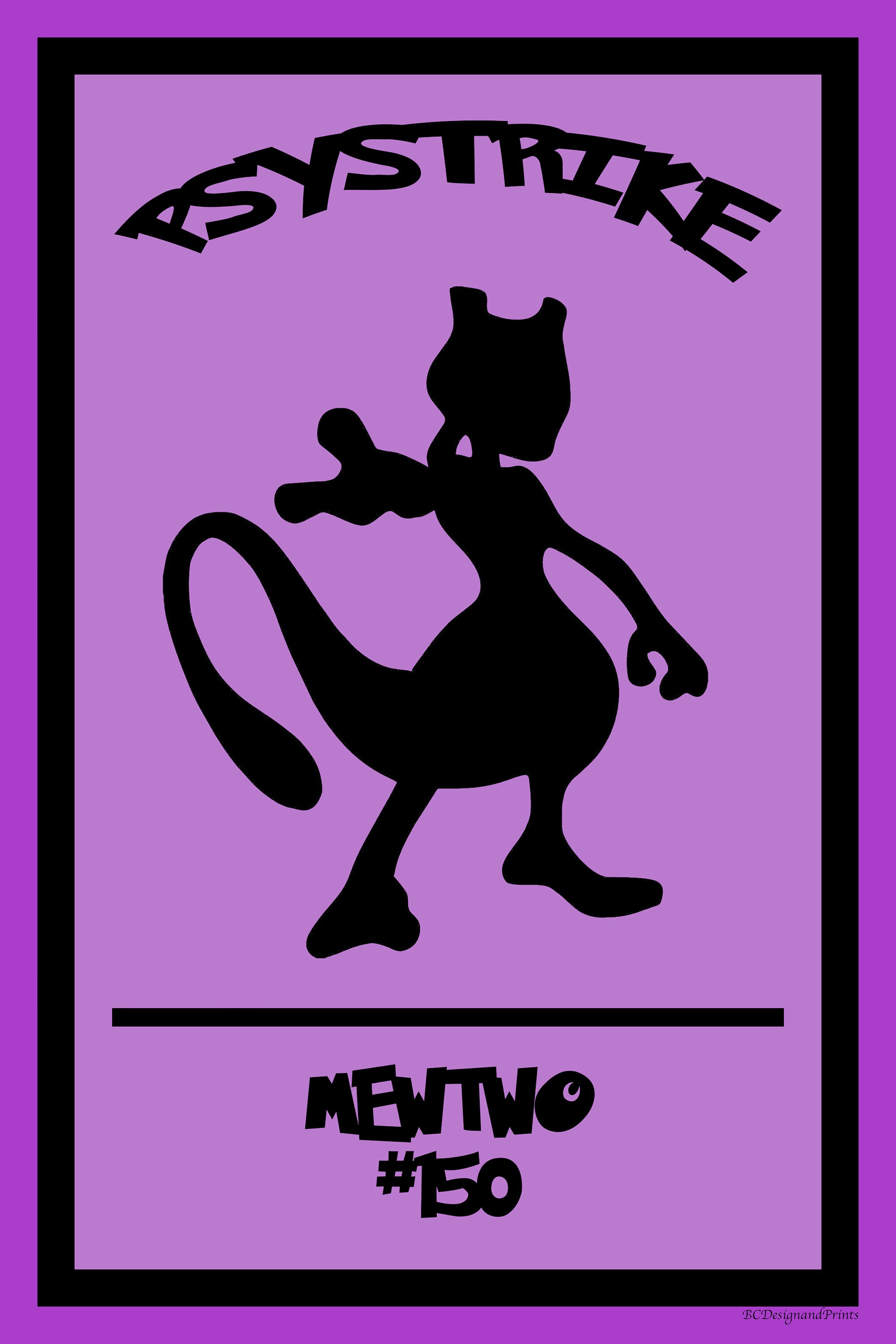 Pokemon Mewtwo 150 Printable Digital Download Instant Download Pokemon ...