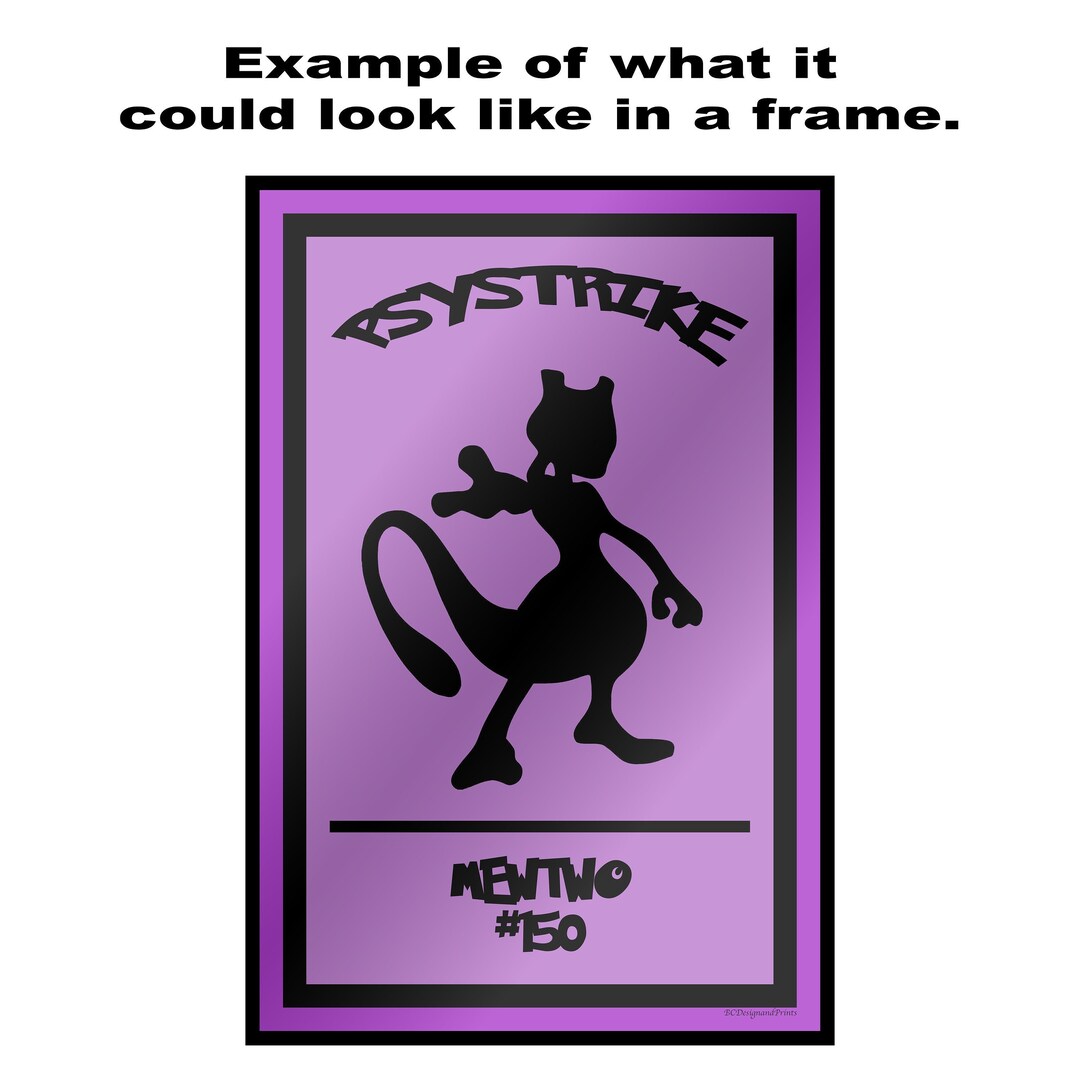 Pokemon Mewtwo 150 Printable Digital Download Instant Download Pokemon ...