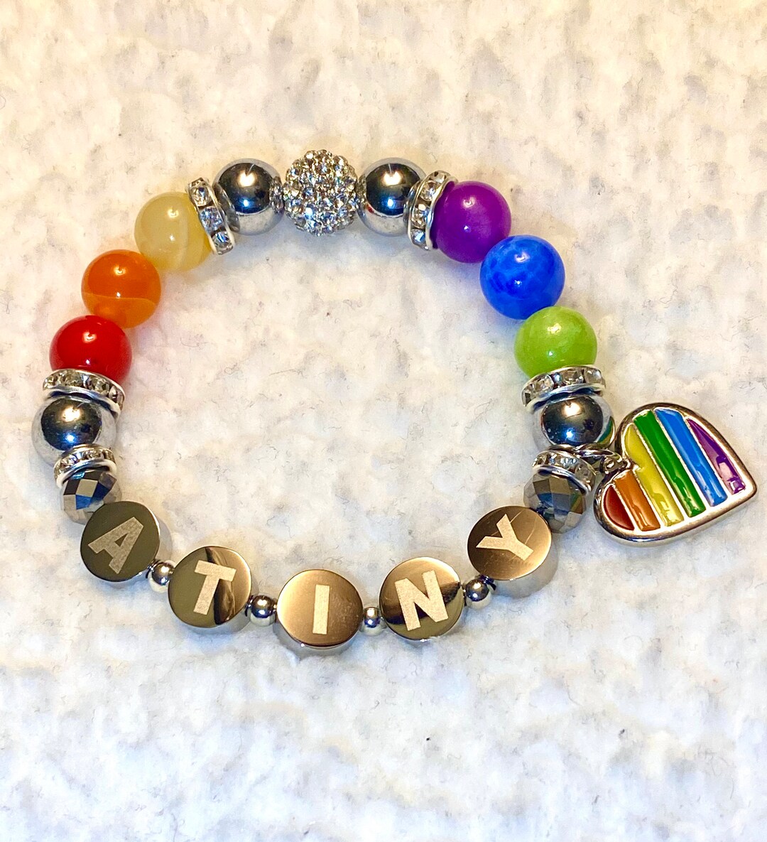 ATEEZ Atiny Pride Genuine Gemstone & Stainless Beaded Bracelet - Etsy
