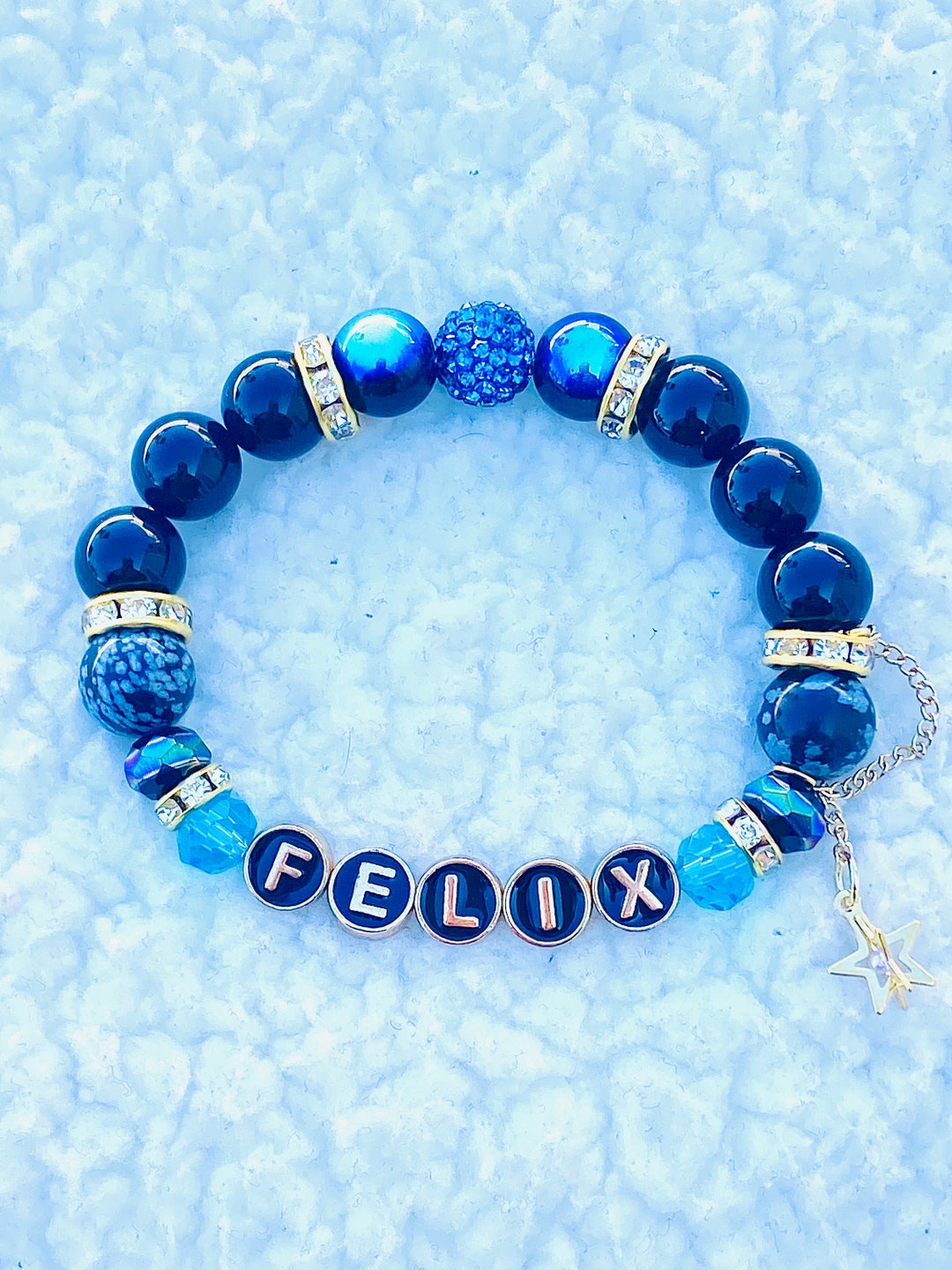 STRAY KIDS Felix Genuine Onyx & Obsidian Beaded Bracelet - Etsy