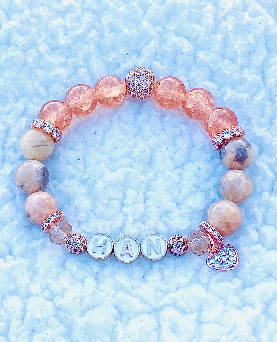 STRAY KIDS Han Genuine Sunstone Beaded Bracelet - Etsy
