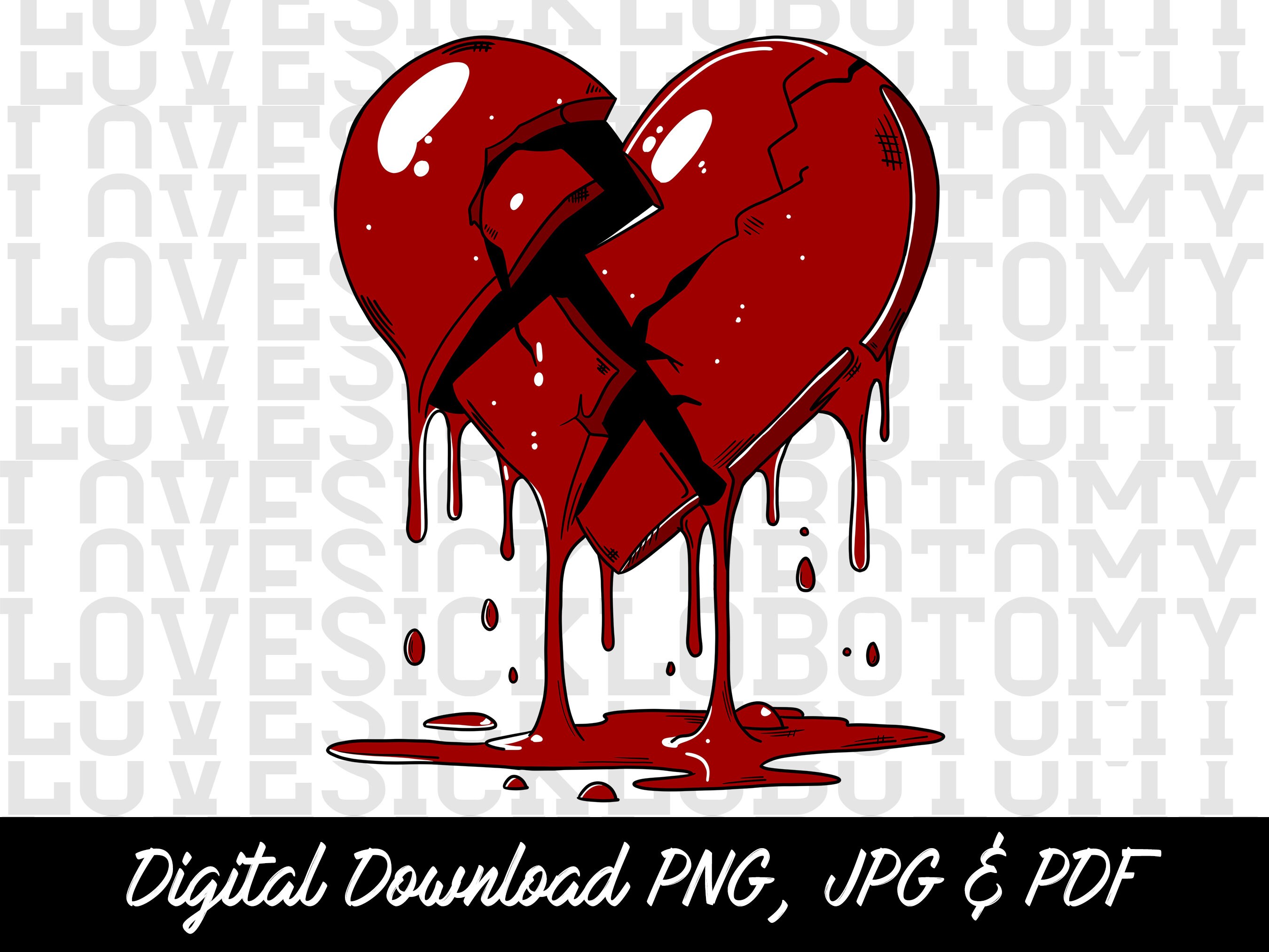 Broken Heart, Heart Break, Bleeding Heart, Punk Heart, Digital Download Only, Transparent Image ...