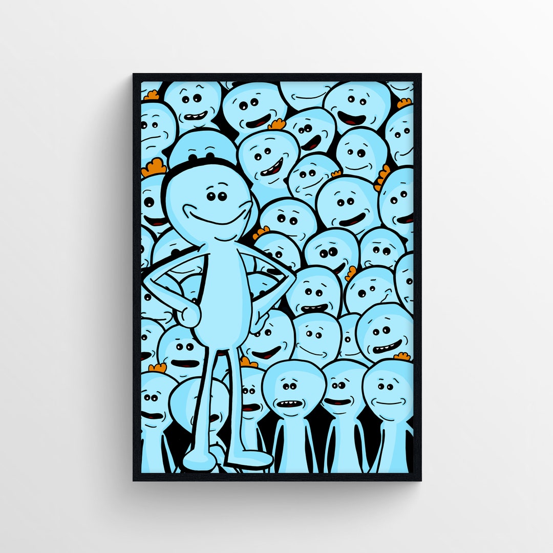 Mr Meeseeks, Rick and Morty Art Print, Hand Drawn, 4x6 or 8x12, Living ...