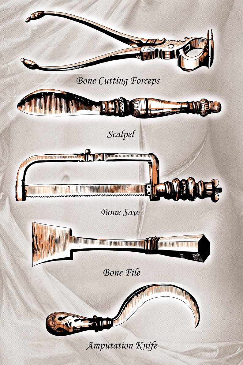Victorian Vintage Medical Tools, 1800s, Surgical Instruments, Digital ...