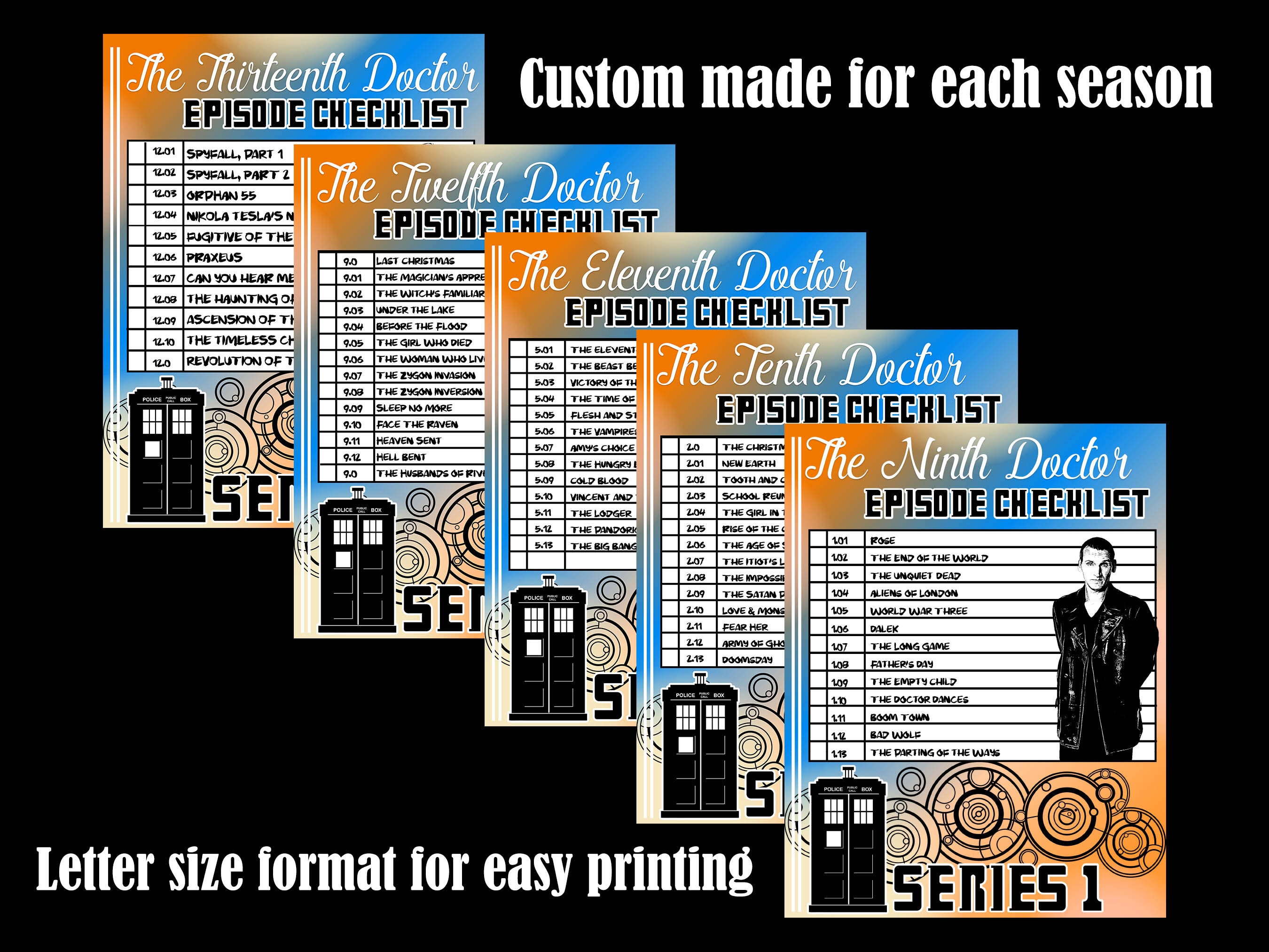 Doctor Who Episode Sheets, Full Season 2005-2023, PDF Format for Easy ...