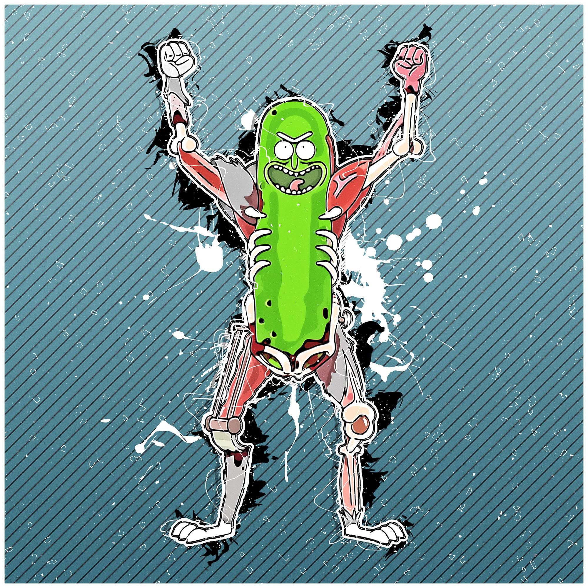 Pickle Rick, Rick & Morty, Animated Series, Funny Digital Art, Pop Art ...