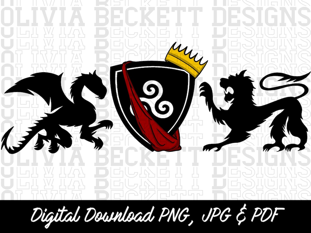 Merlin/arthur Pendragon Crest, Camelot, Excalibur, Merthur, Dragon and ...