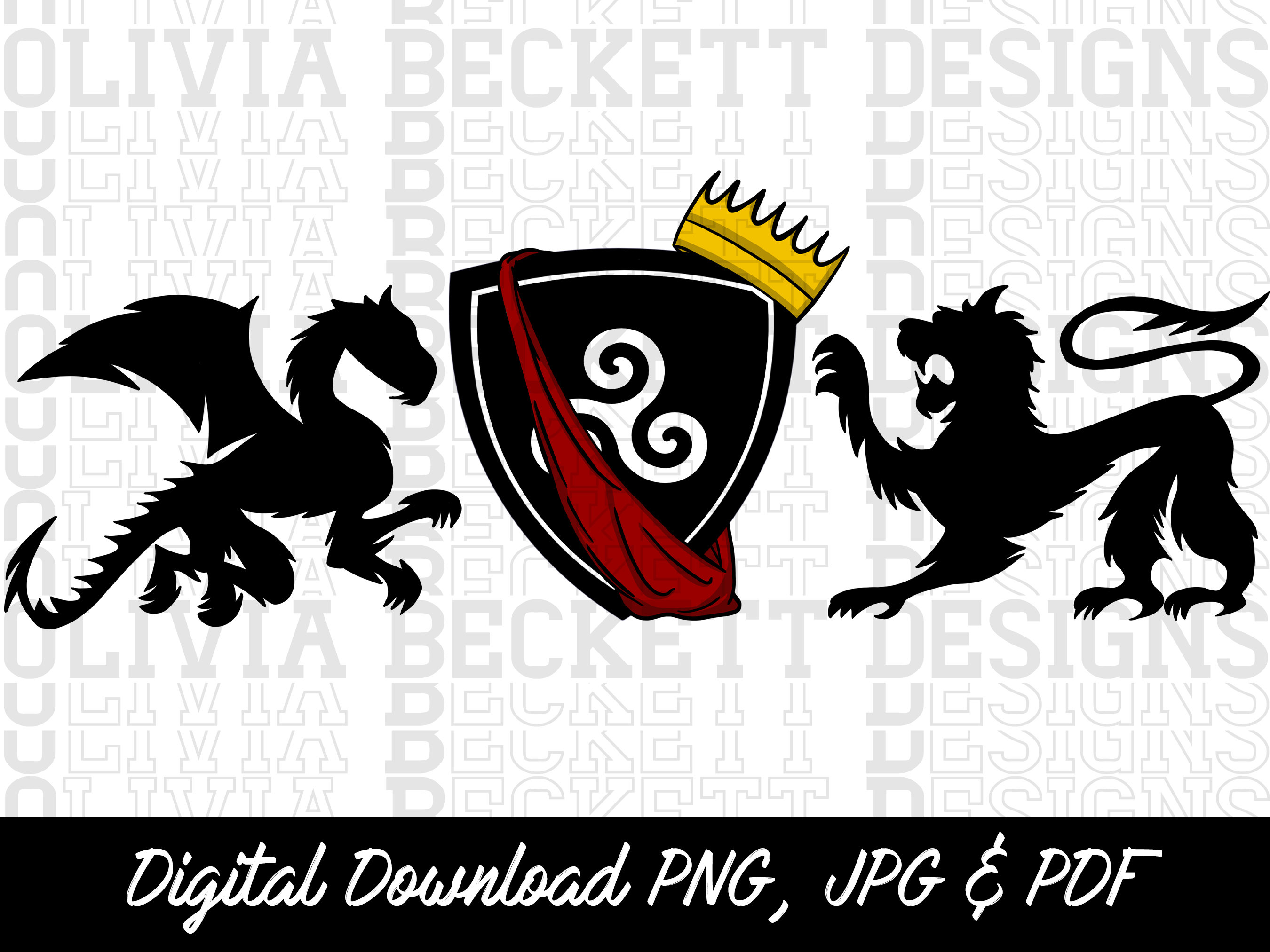 Merlin/arthur Pendragon Crest, Camelot, Excalibur, Merthur, Dragon and ...