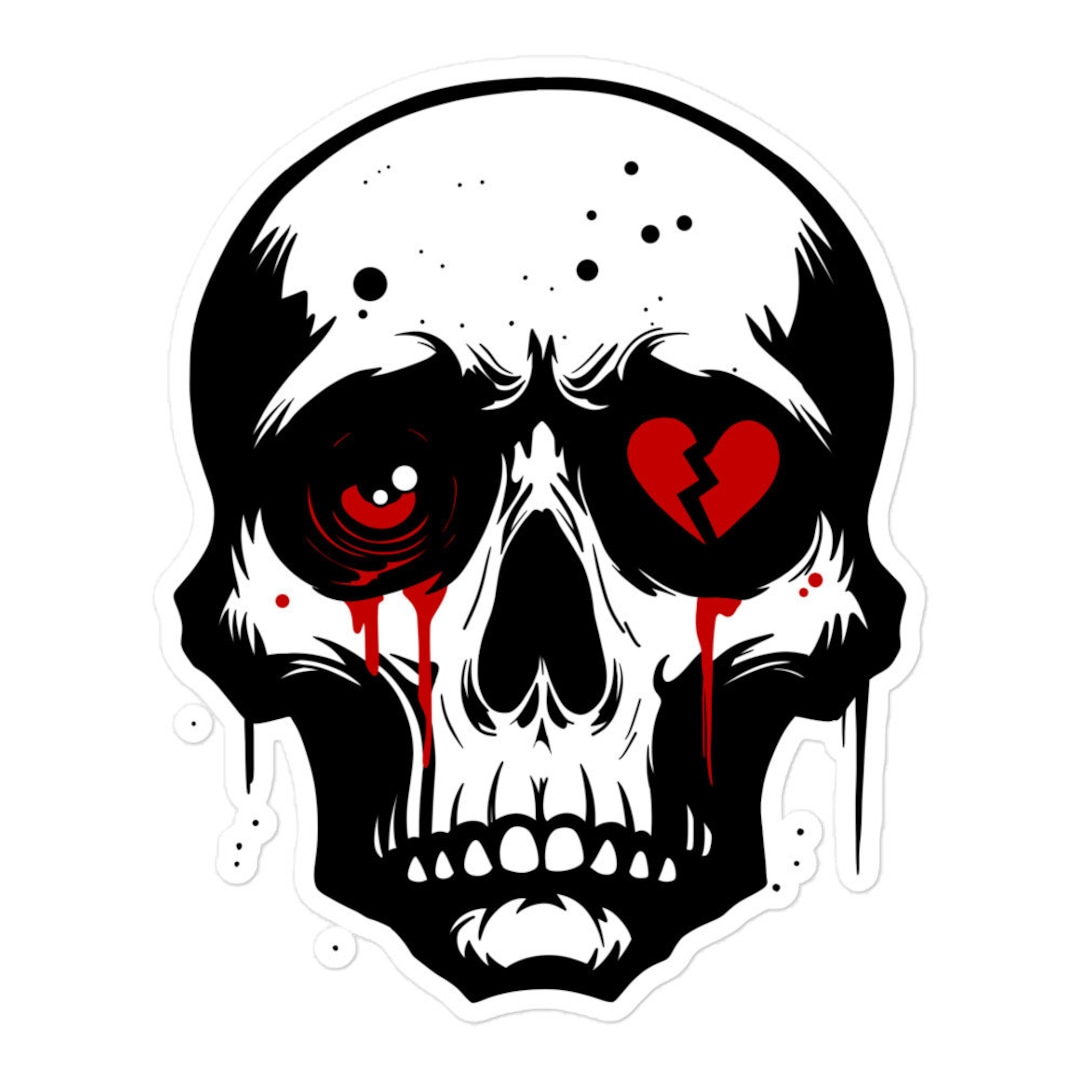 Bleeding Skull Sticker - Etsy