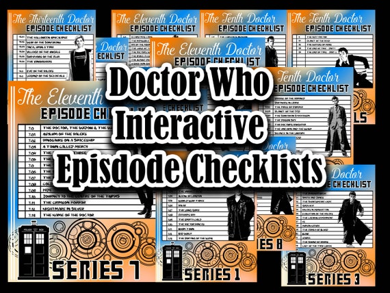 Doctor Who Episode Sheets Full Season 2005-2022 PDF Format - Etsy
