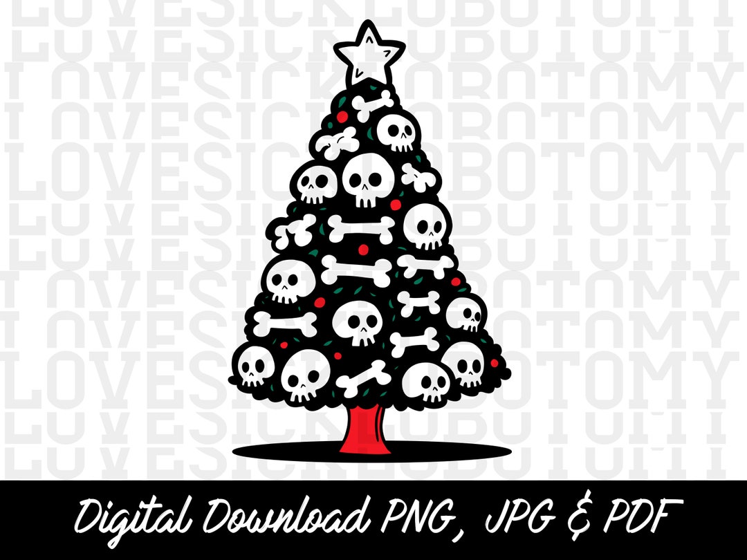 Skeleton Christmas Tree Christmas Skull Santa Hat Candy - Etsy
