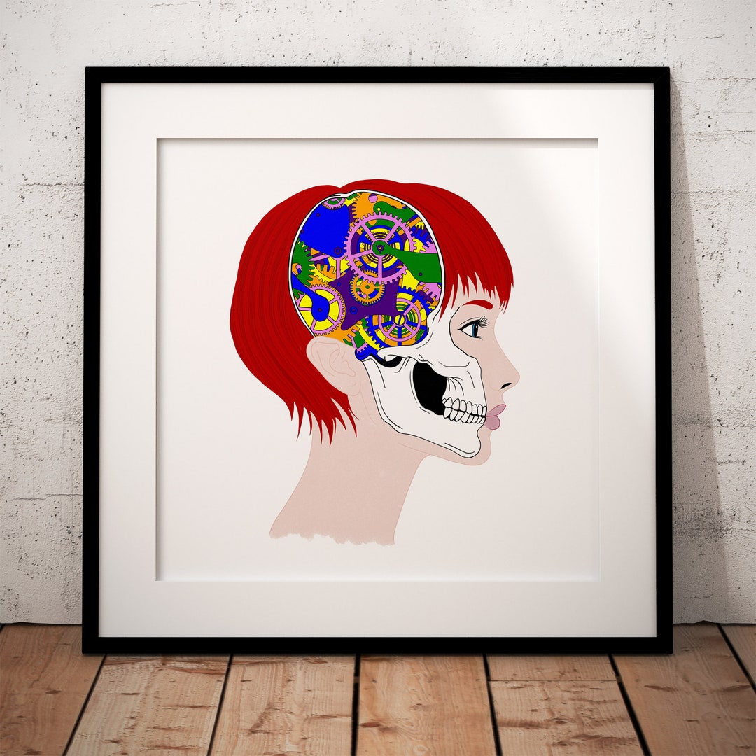 A Clockwork Mind Clock Cogs Mechanical Human Skull - Etsy