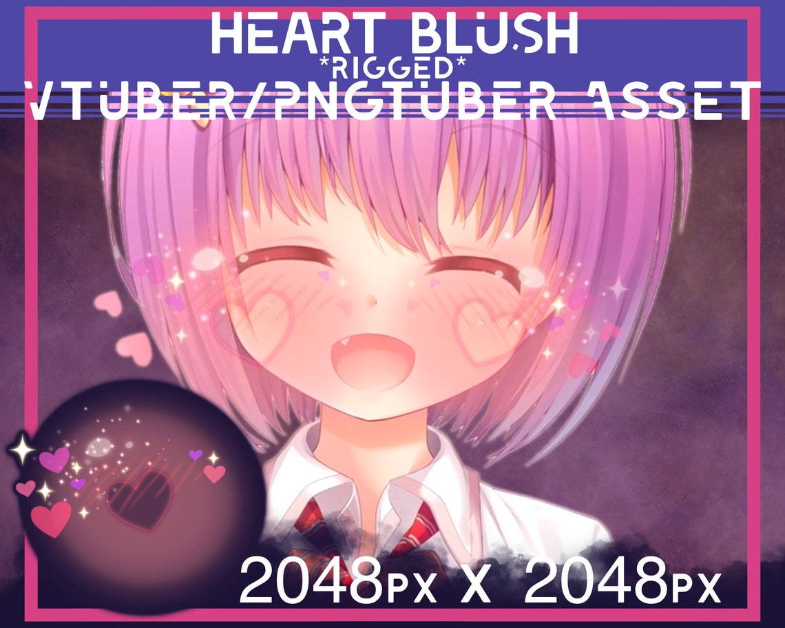RIGGED Vtuber Asset, Vtuber Heart Blush, Vtuber Makeup, Vtuber Blush ...