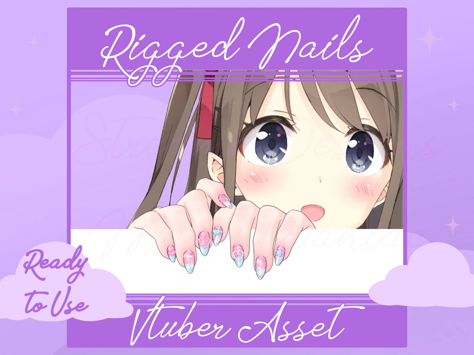 Vtuber Cute Nails Asset, Vtuber Asset, Vtuber Accessory, Vtuber Hand ...