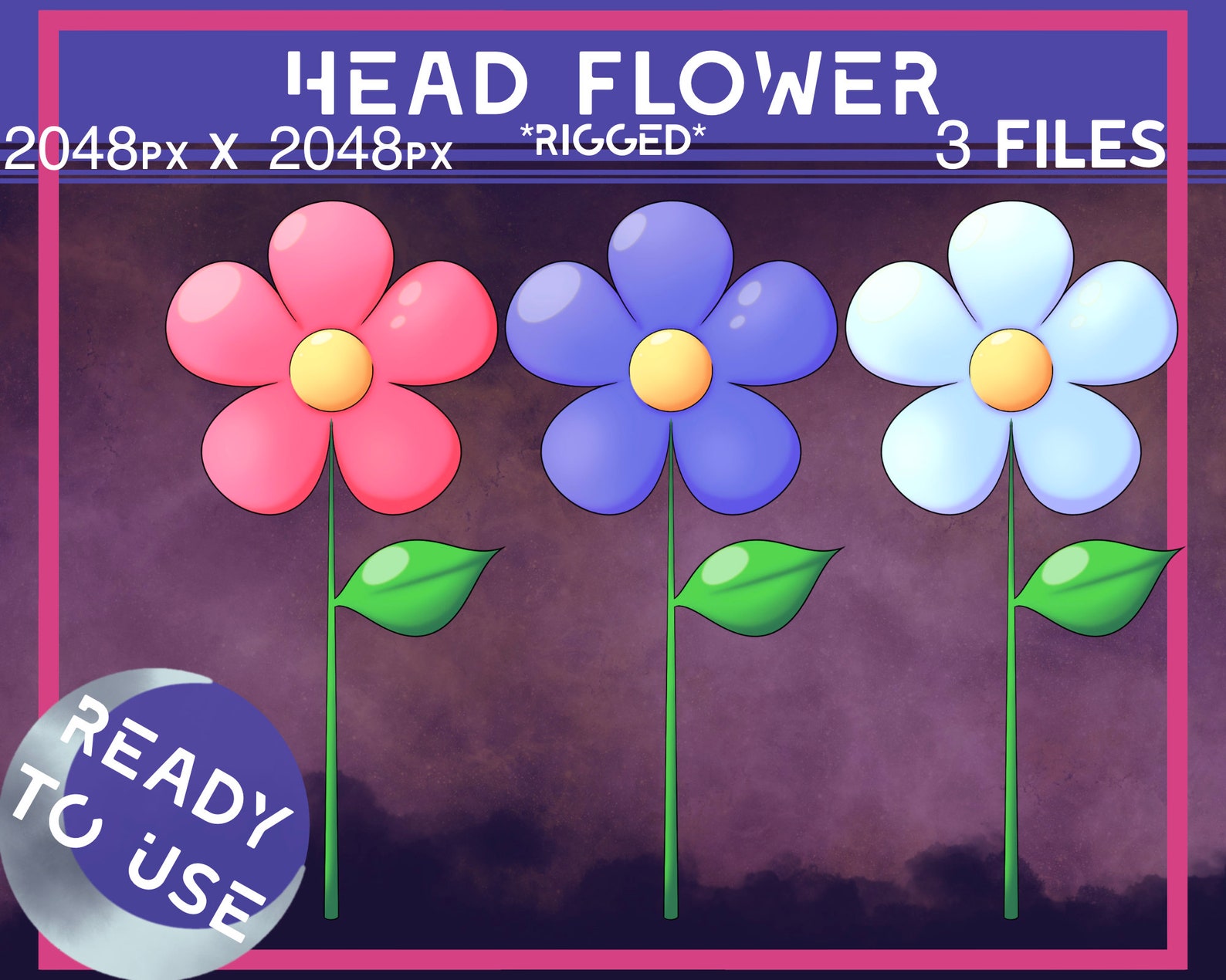 RIGGED Vtuber Asset, Vtuber Plant, Vtuber Flower, Vtuber Head Sprout ...